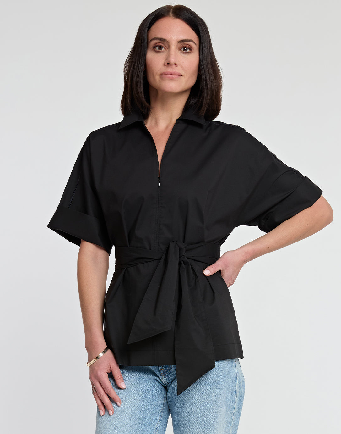 Mackenzie Elbow Sleeve Cotton Top – Hinson Wu