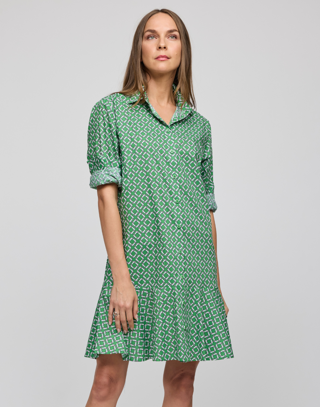 Adeline Long Sleeve Chain Link Dress – Hinson Wu