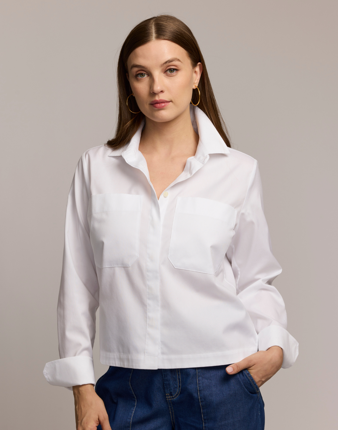 Astrid Long Sleeve No Iron Luxe Cotton Shirt – Hinson Wu